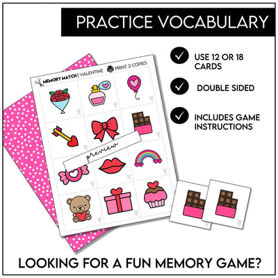 Valentine's Day Memory Match Game | Printable Matching Activity – Hot ...