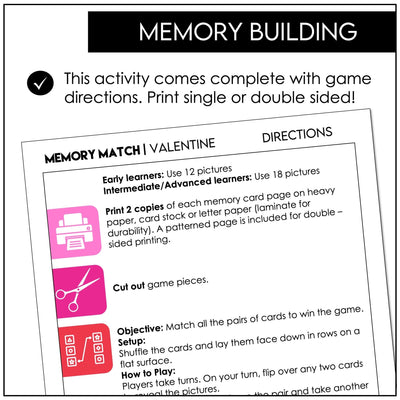 Valentine's Day Memory Match Game | Printable Matching Activity – Hot ...