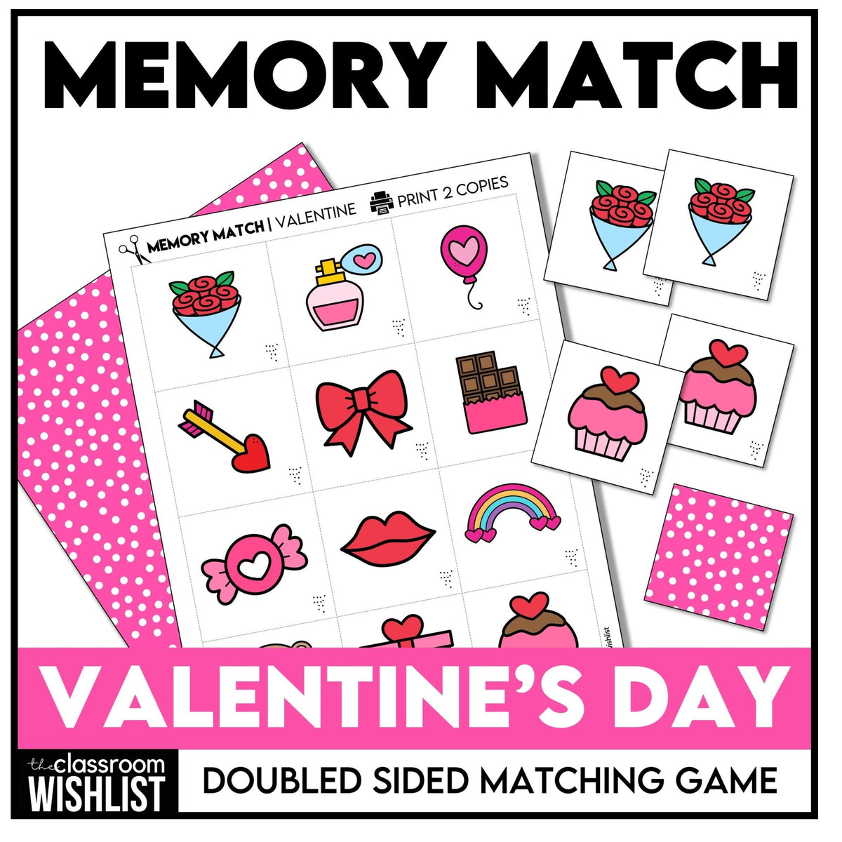 Valentine's Day Memory Match Game | Printable Matching Activity – Hot ...