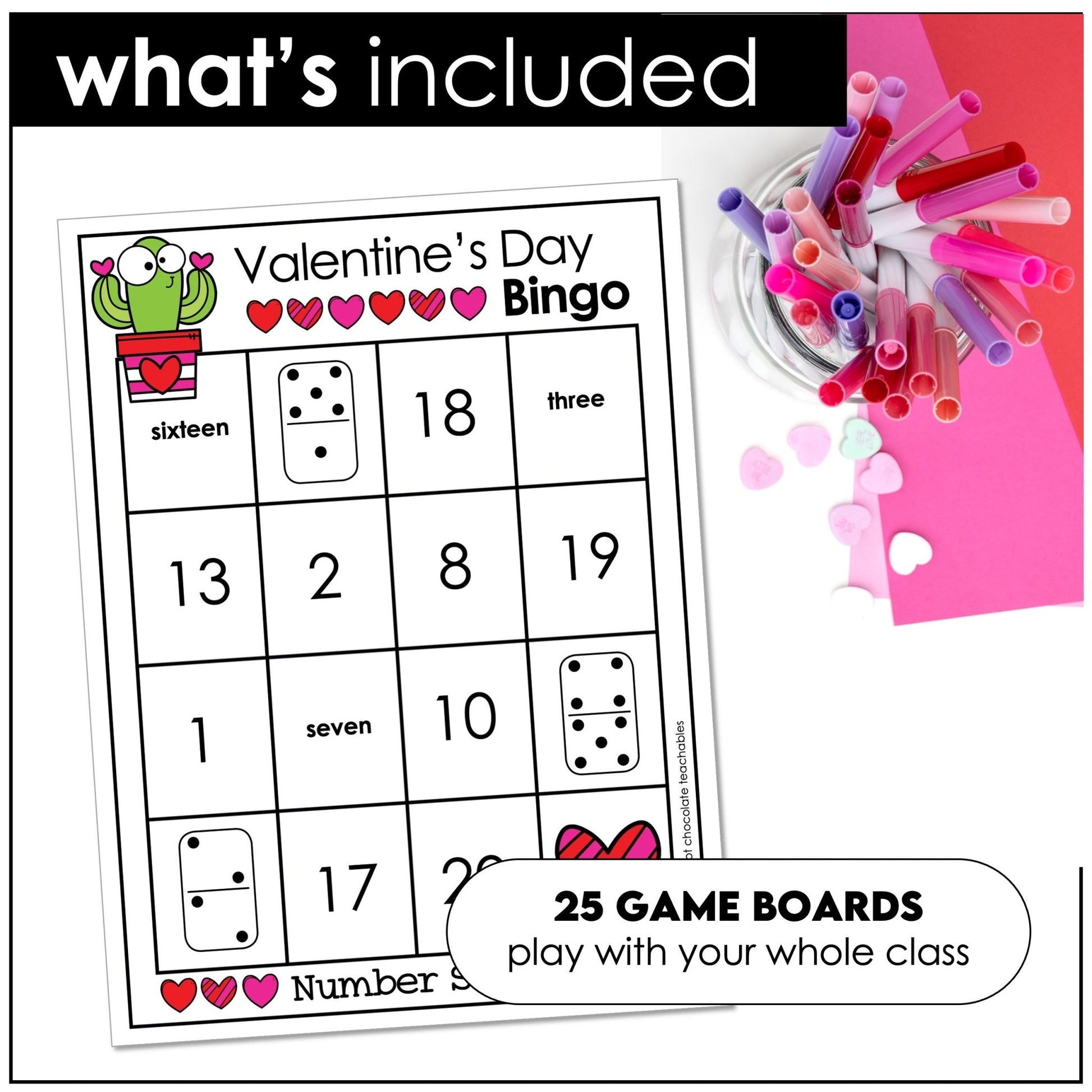 Valentine's Day Number Bingo | Number Recognition 1 to 20