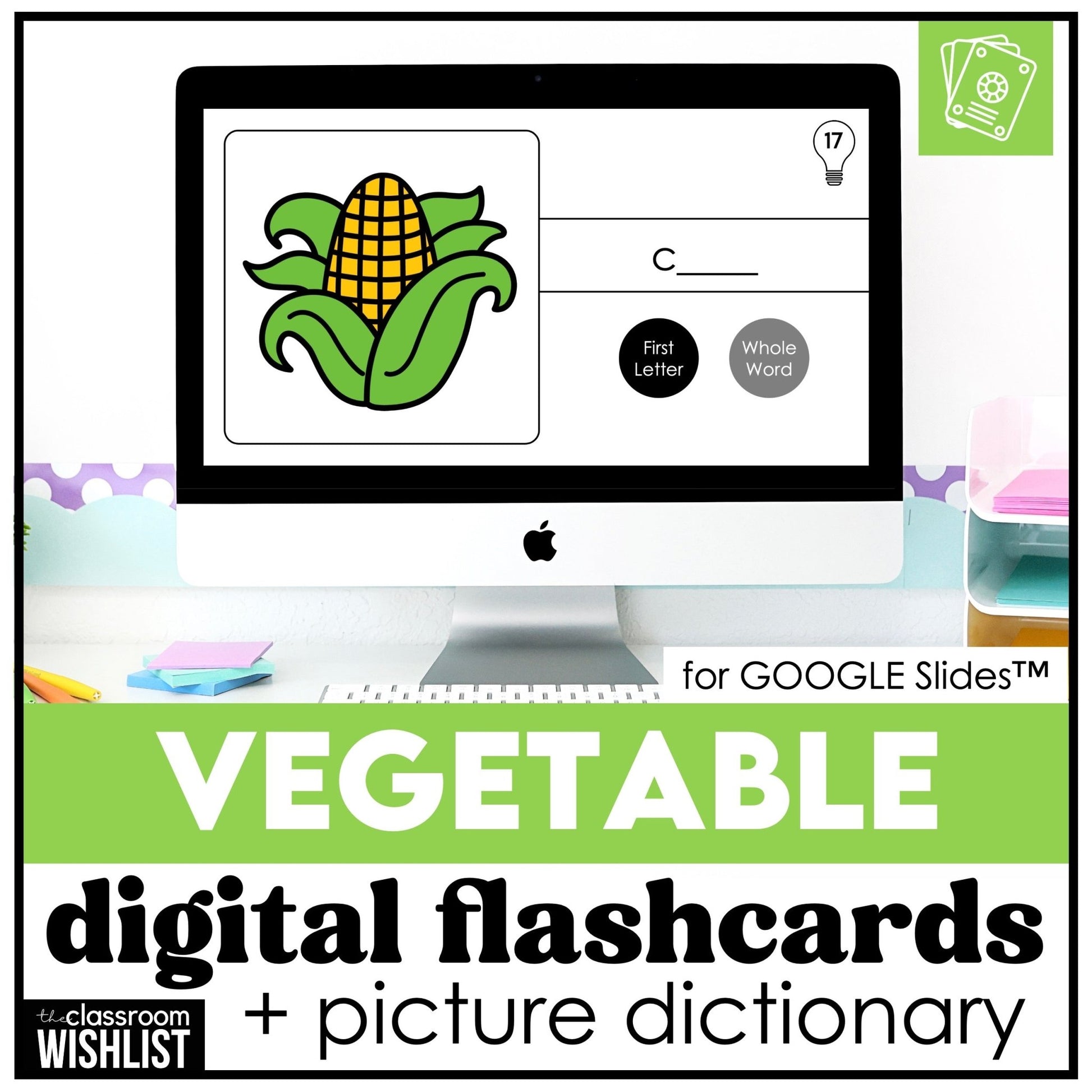 Vegetable Vocabulary - Digital Flashcards & Dictionary