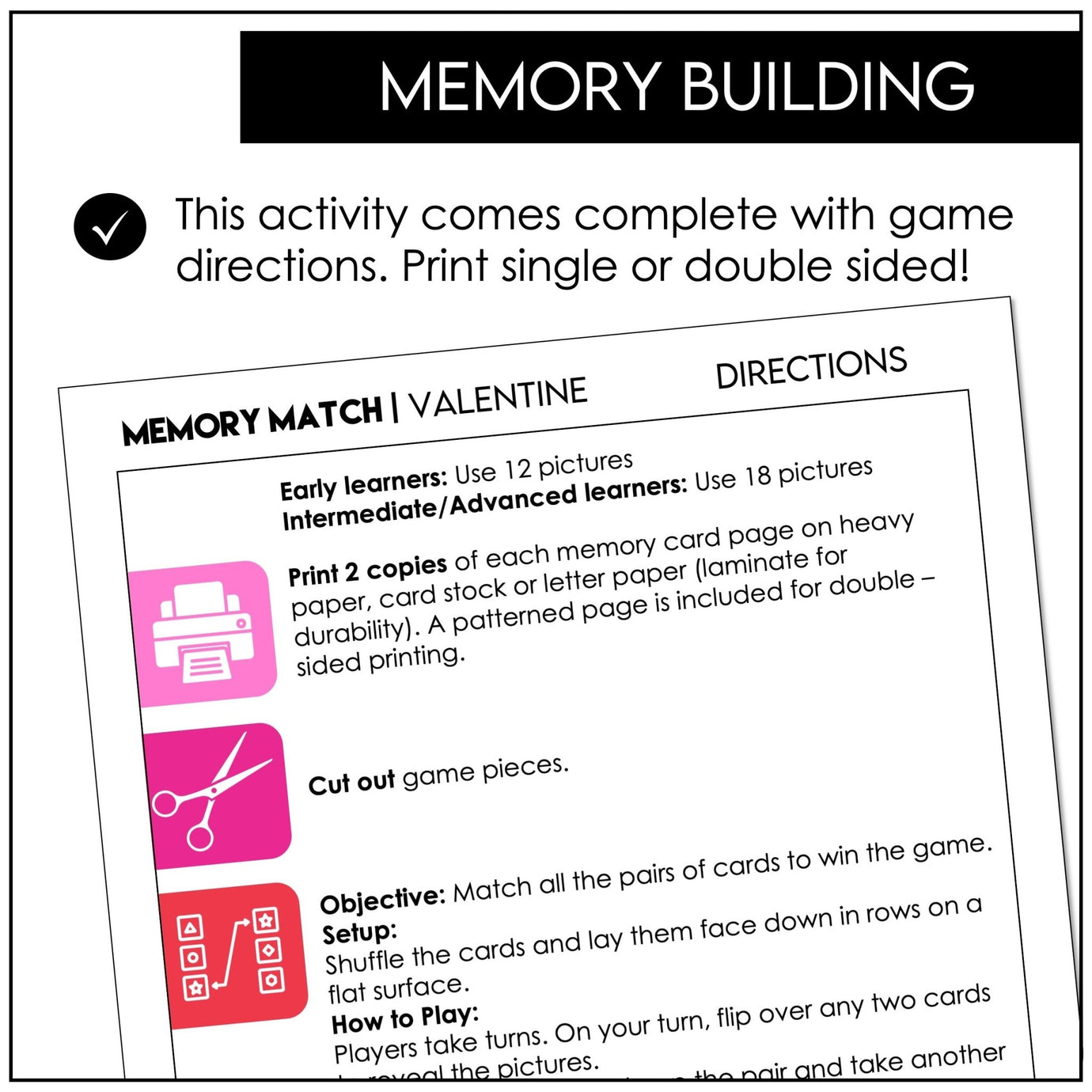 Vegetable Vocabulary Memory Game | Picture Cards | Matching