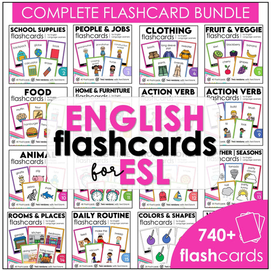 Flashcards for ESL - Hot Chocolate Teachables