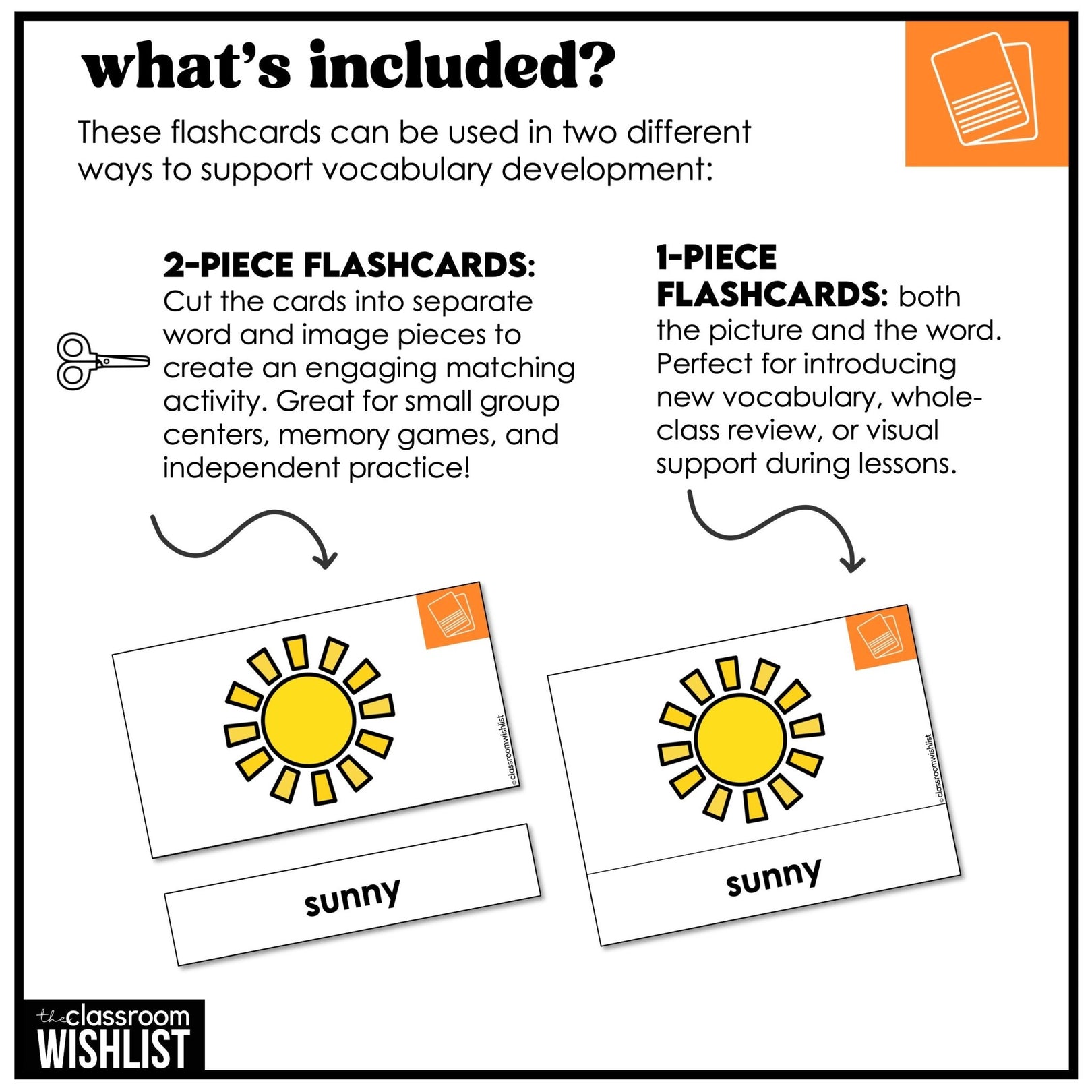 Weather & Seasons Vocabulary ESL Flashcard Pack: Flash Cards