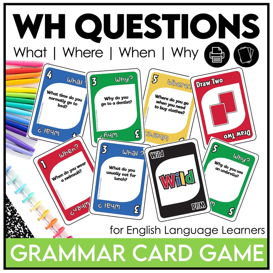 Practice using WH- Question Words - Hot Chocolate Teachables