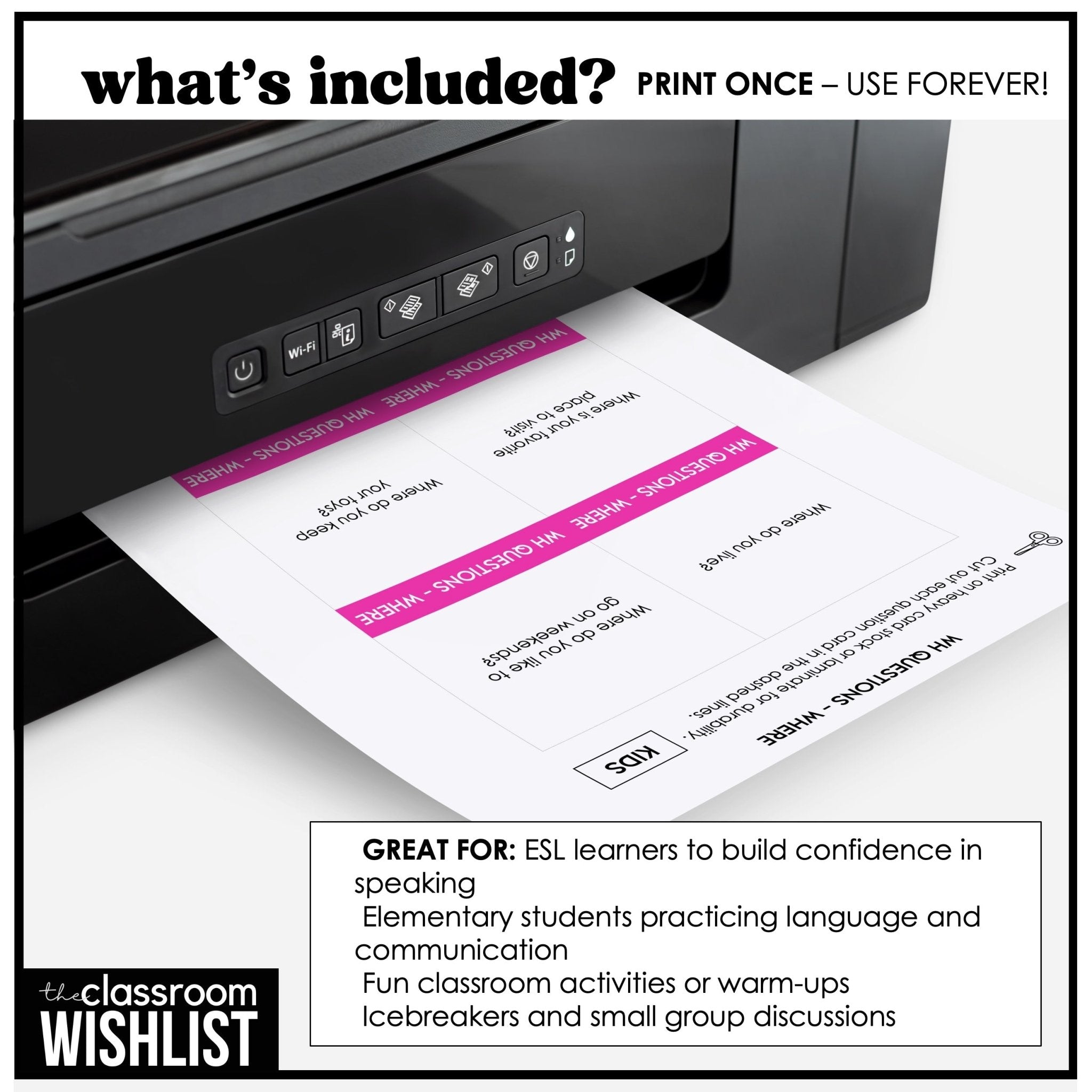 WH Question Conversation Starters | 60 WHAT, WHEN, WHY, WHO Prompts fo ...