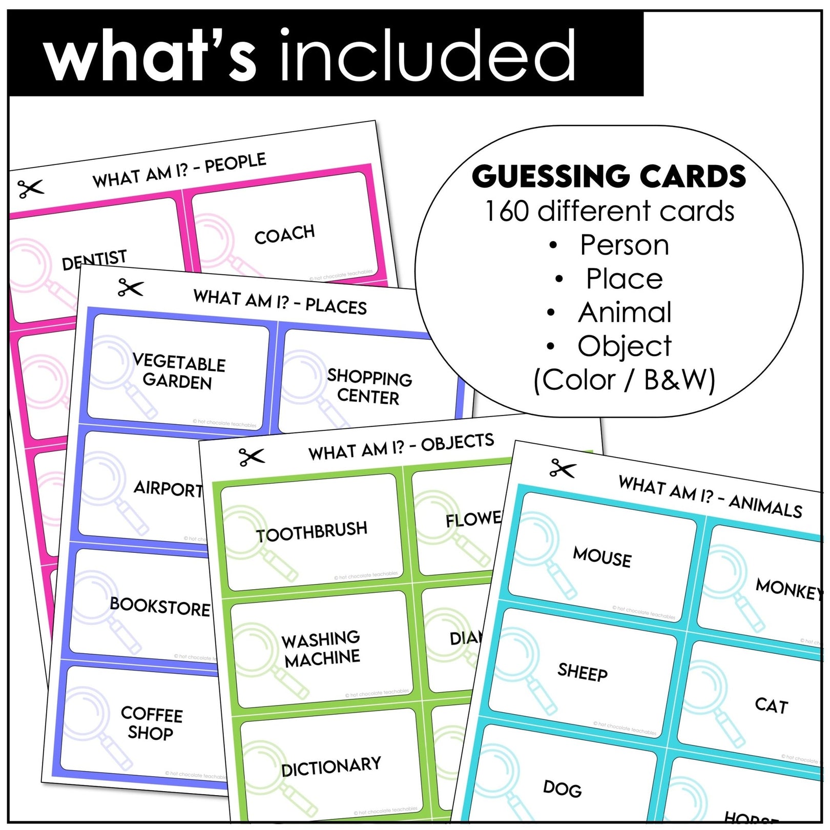 Guessing Game - What am I? - Nouns – Hot Chocolate Teachables