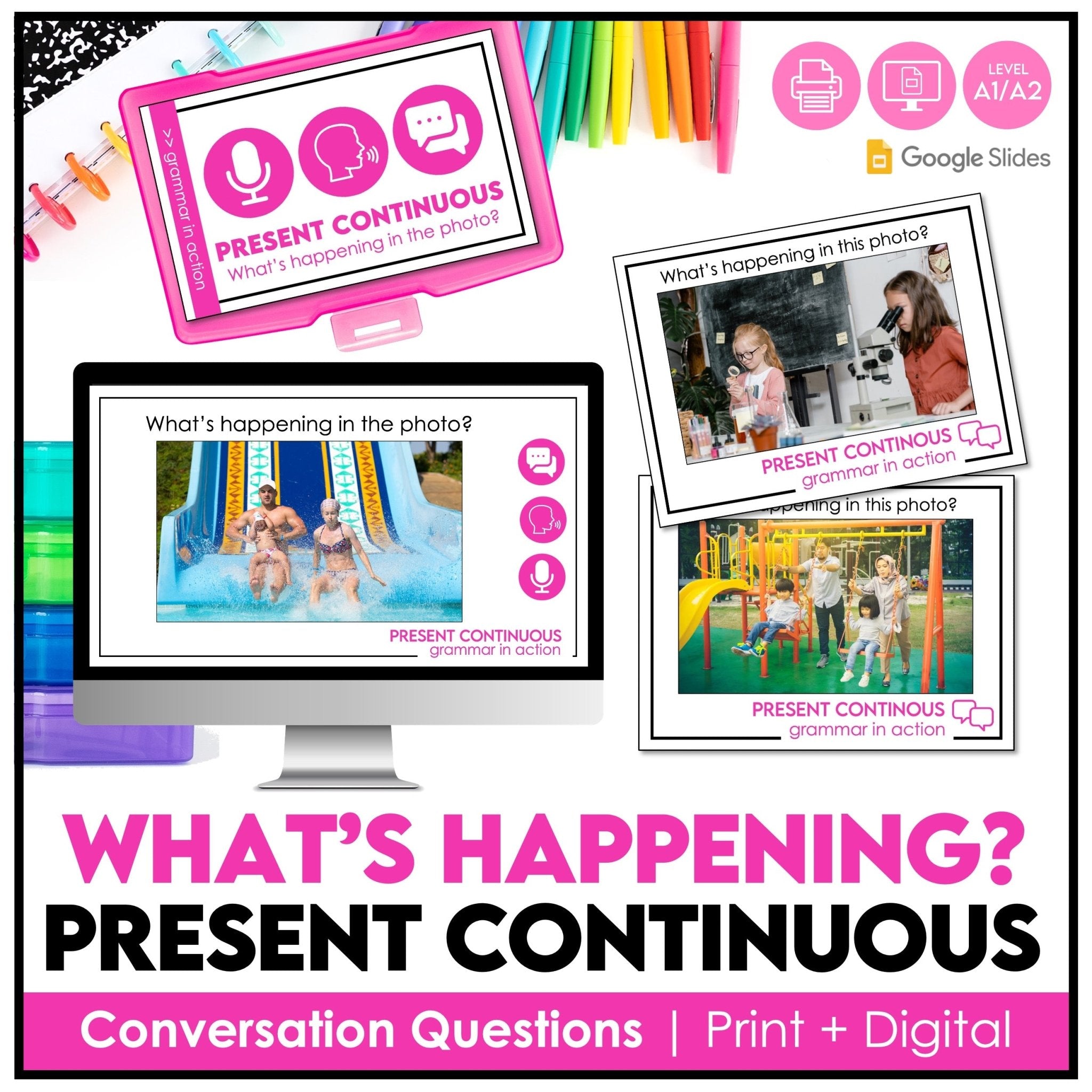 What’s Happening? Present Continuous Picture Scenes