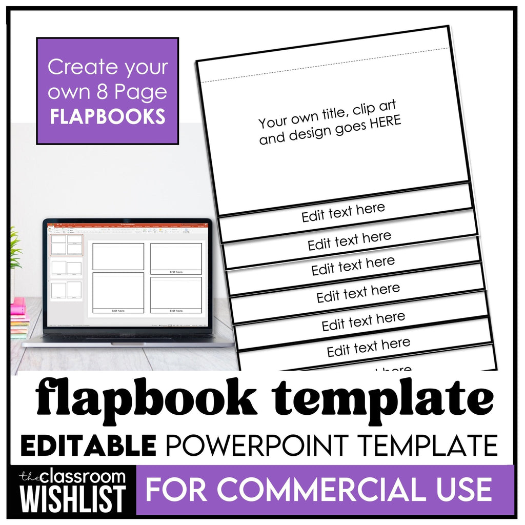 Writing Activities Flap Book Template | Blank Flip Book Editable Power ...