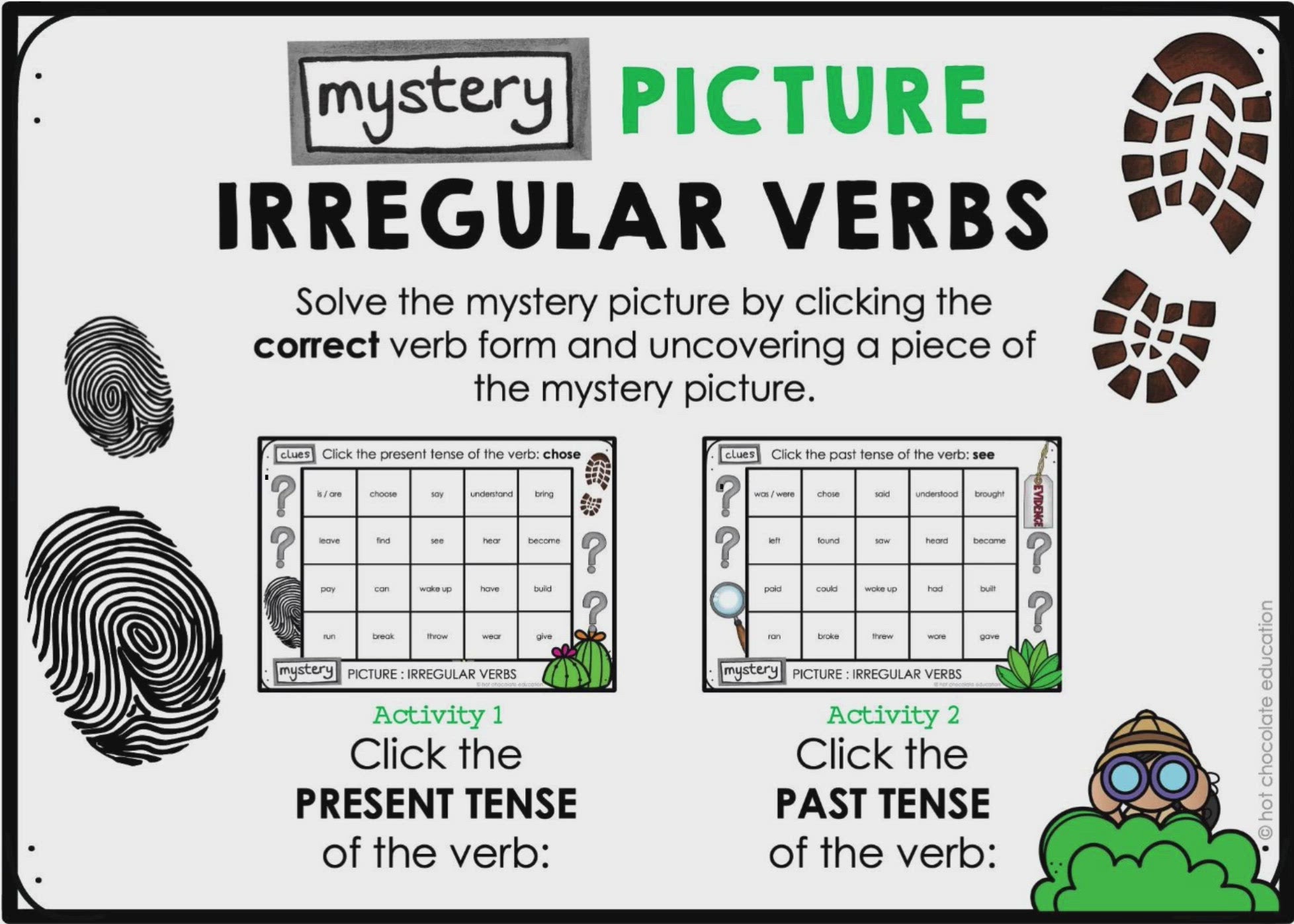 Irregular Verb Mystery Picture - Boom Cards