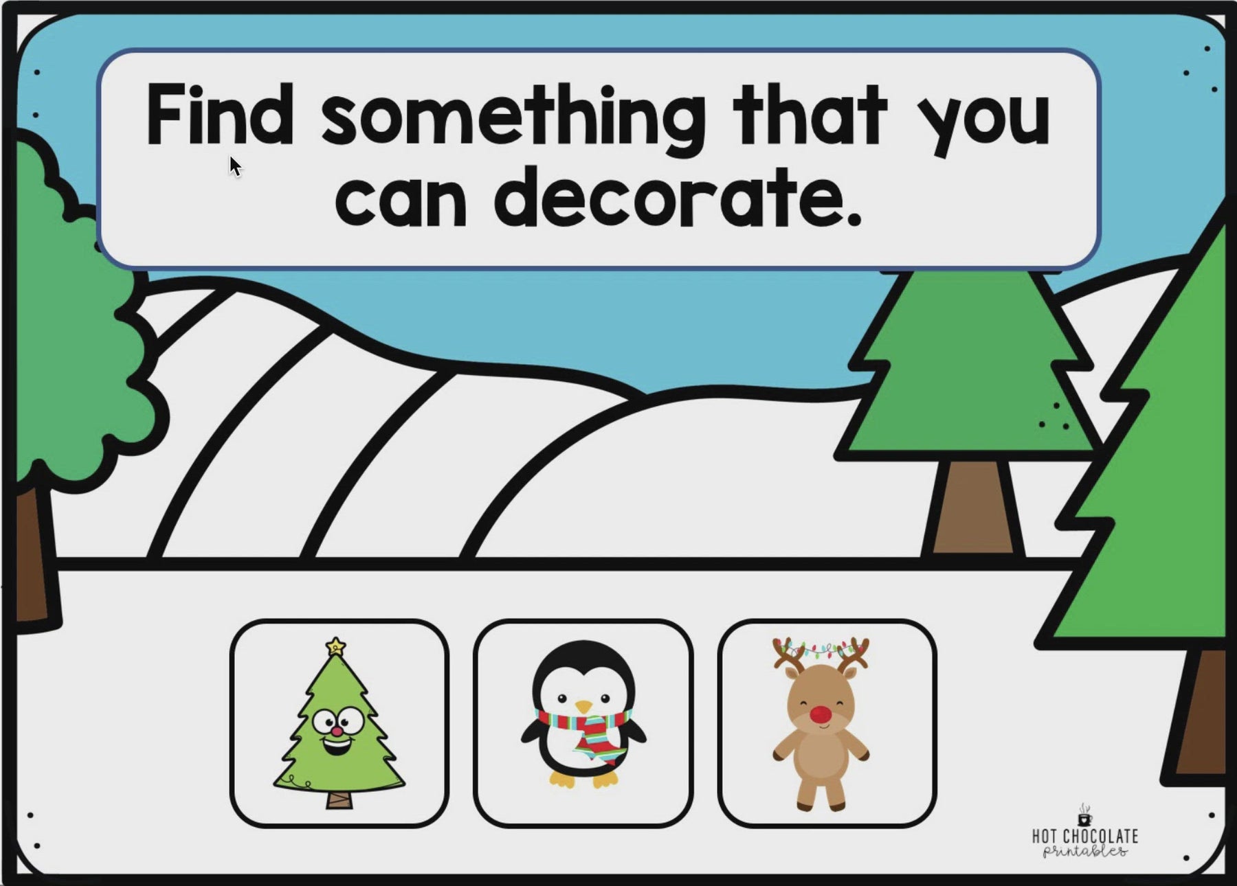 Winter and Christmas Vocabulary Boom Cards