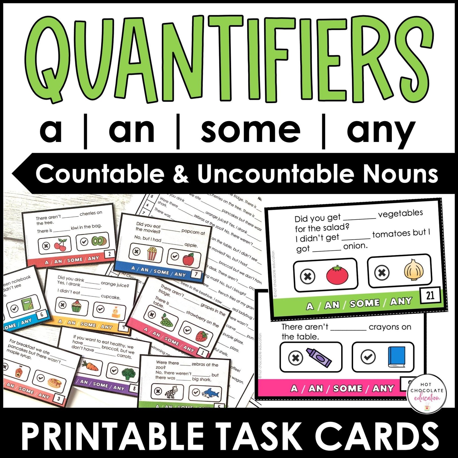 Articles | Plurals | Quantifiers - Hot Chocolate Teachables