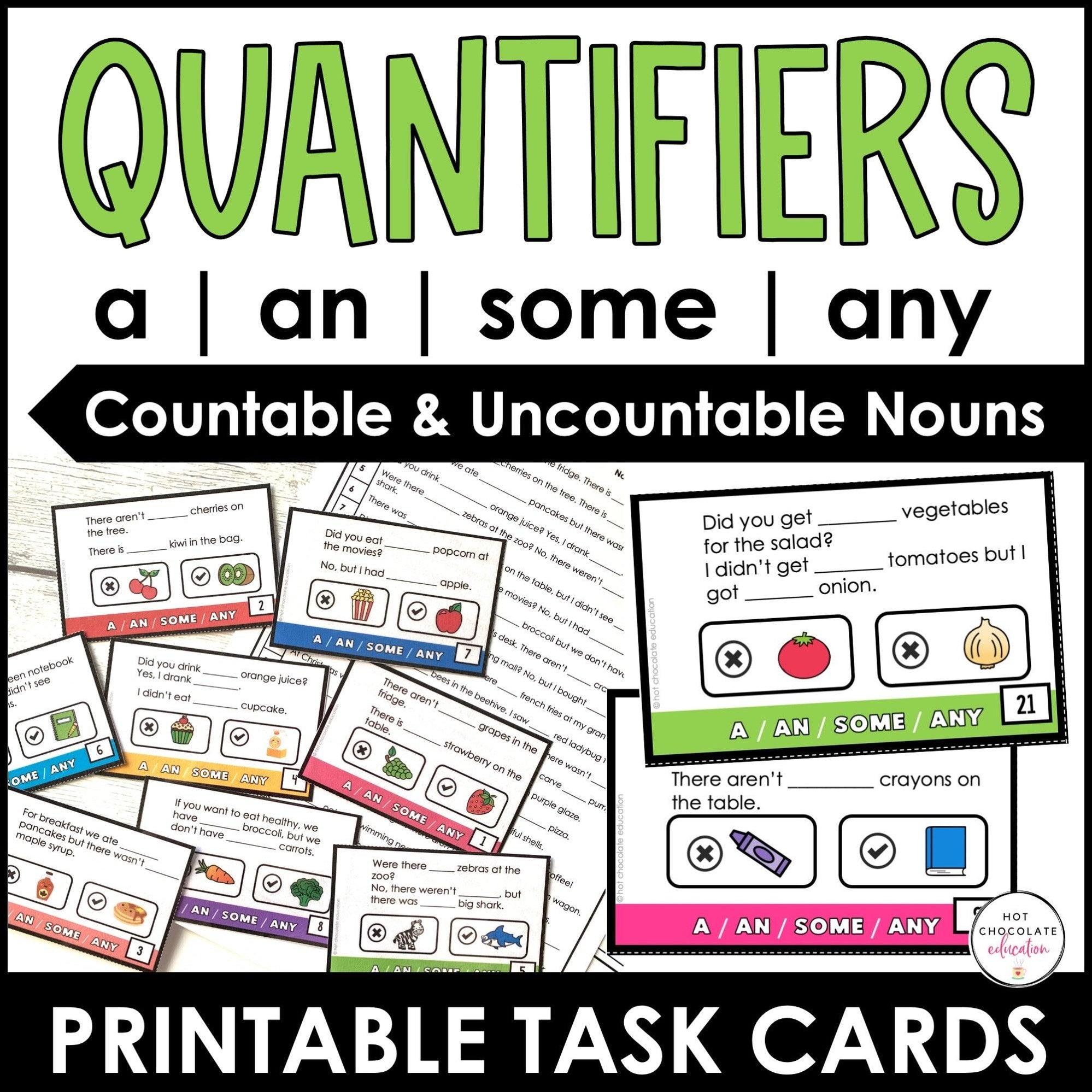 Articles | Plurals | Quantifiers - Hot Chocolate Teachables
