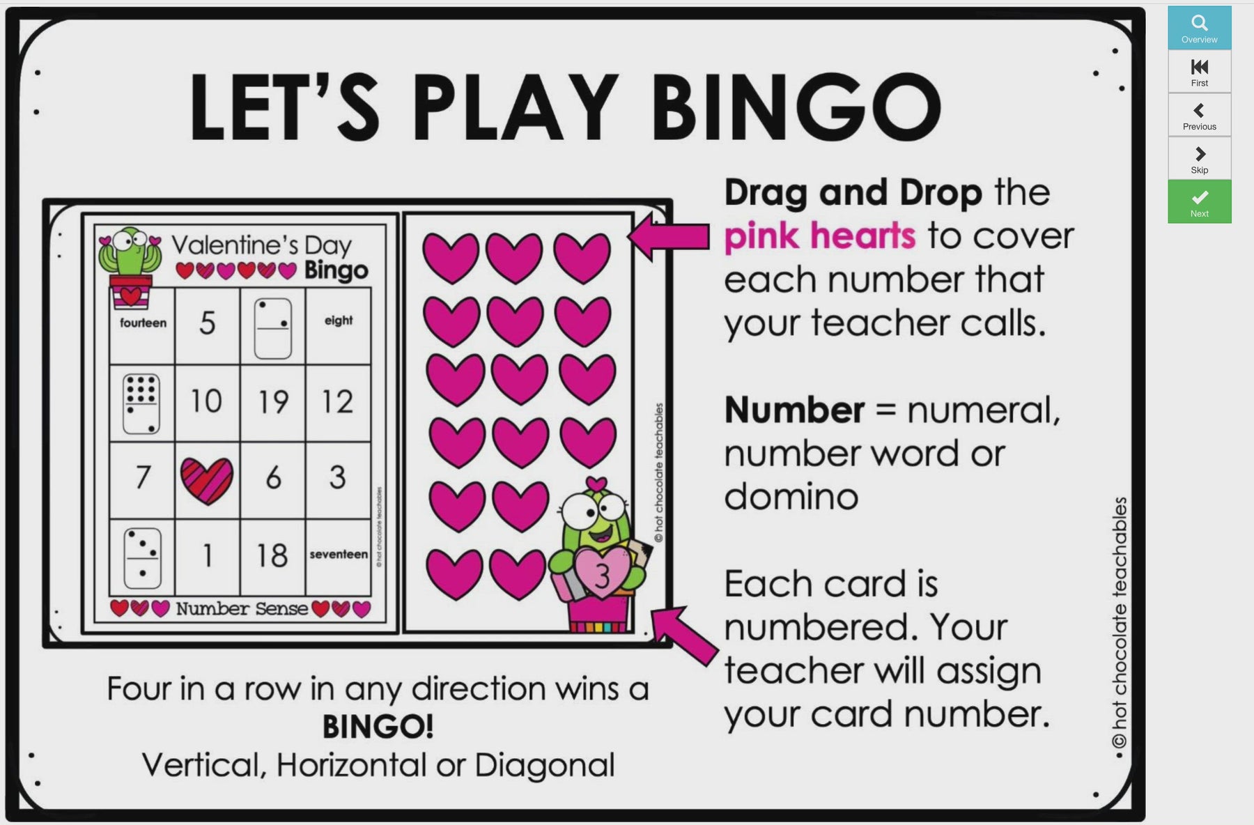 Valentine's Day Numbers 1-20 Bingo Game | Boom Cards