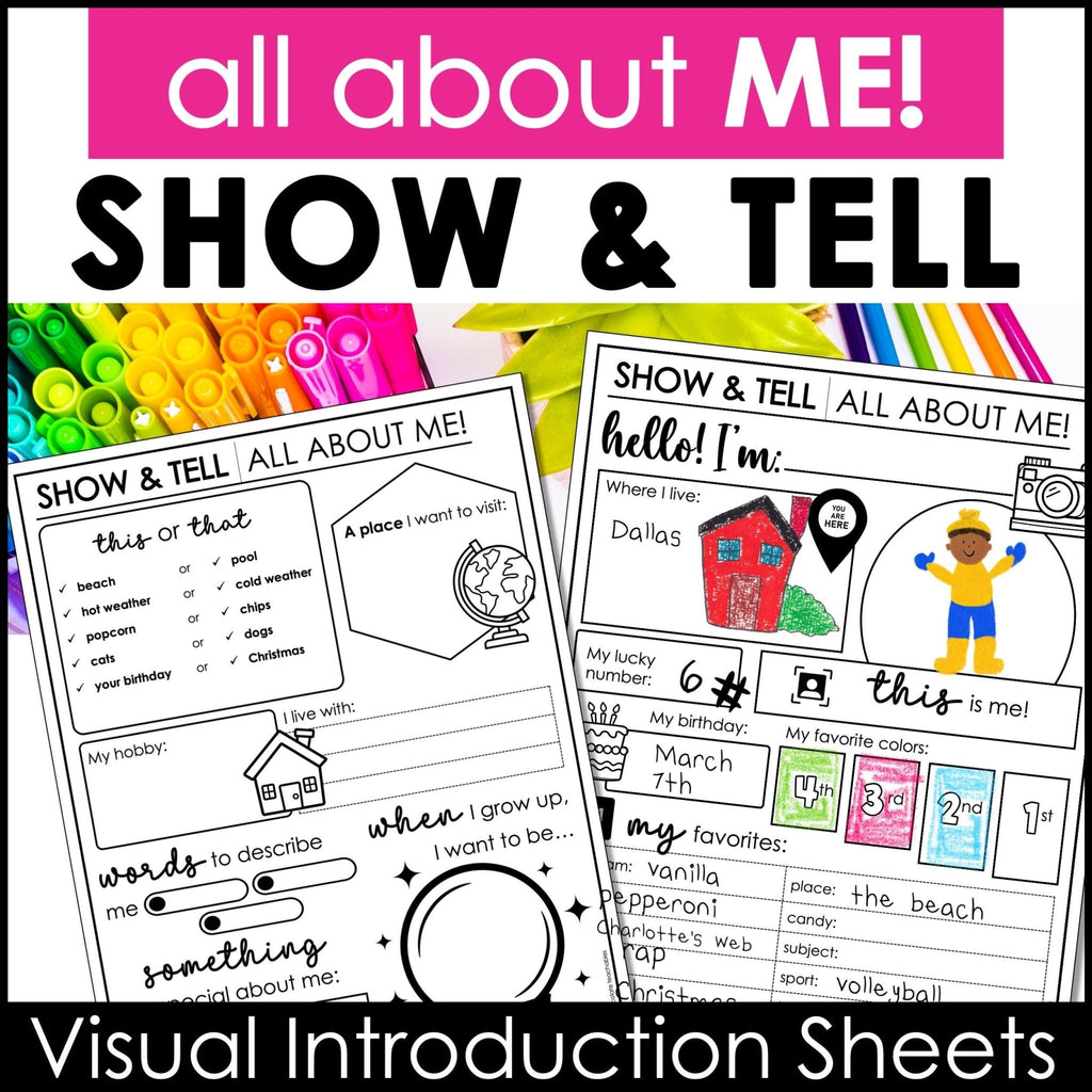 ABOUT ME - Back to School Show and Tell Student Worksheets – Hot ...