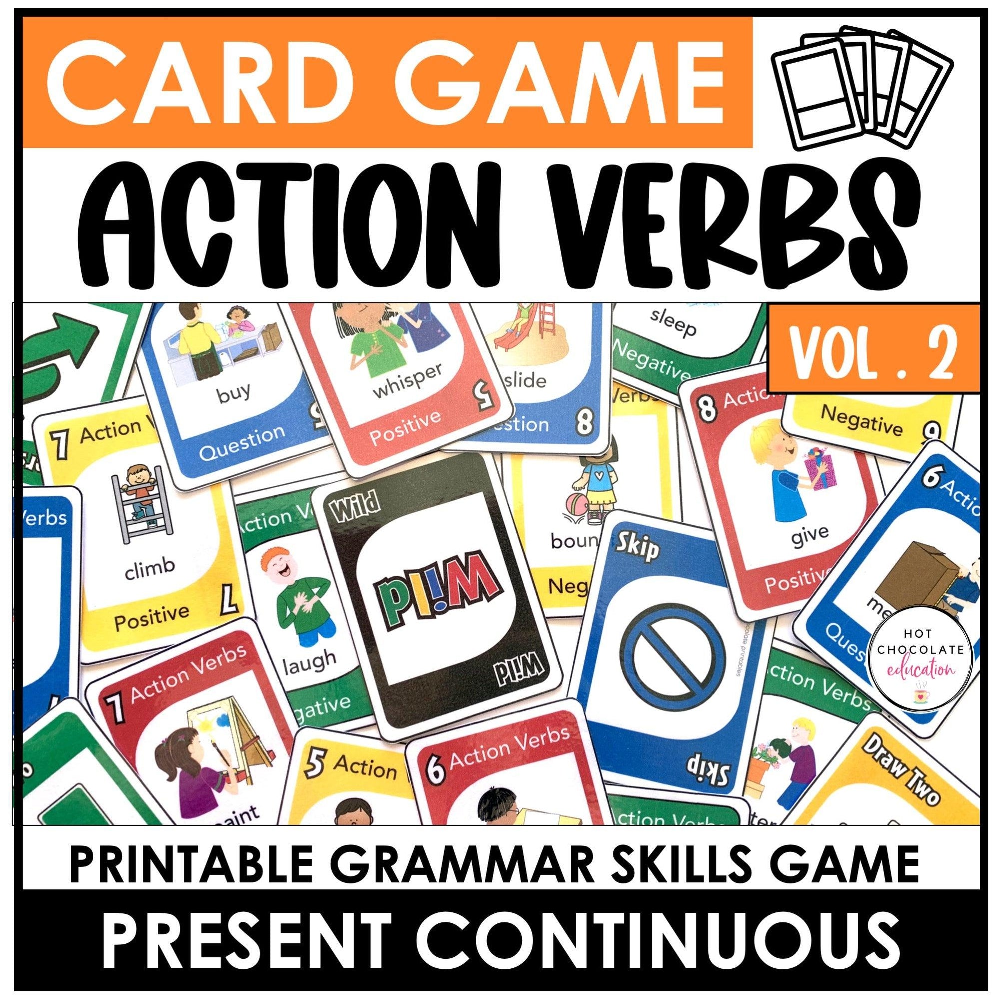 Action Verb Card Game : Present Continuous Tense | Volume 2 – Hot ...