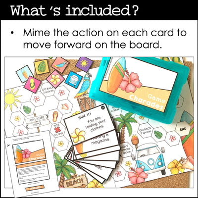 Action Verb Charades | Present Continuous Miming Board Game – Hot ...