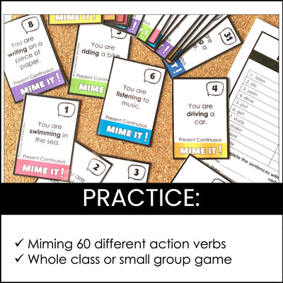 Action Verb Charades | Present Continuous Tense Miming Game – Hot ...