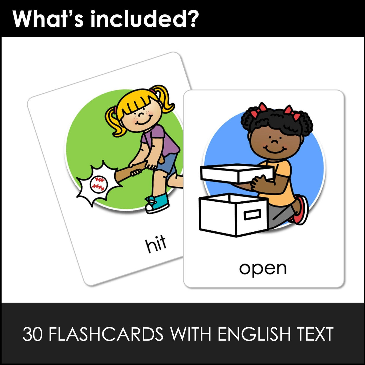 Action Verbs Flashcards | Editable ESL Verb Activity Cards