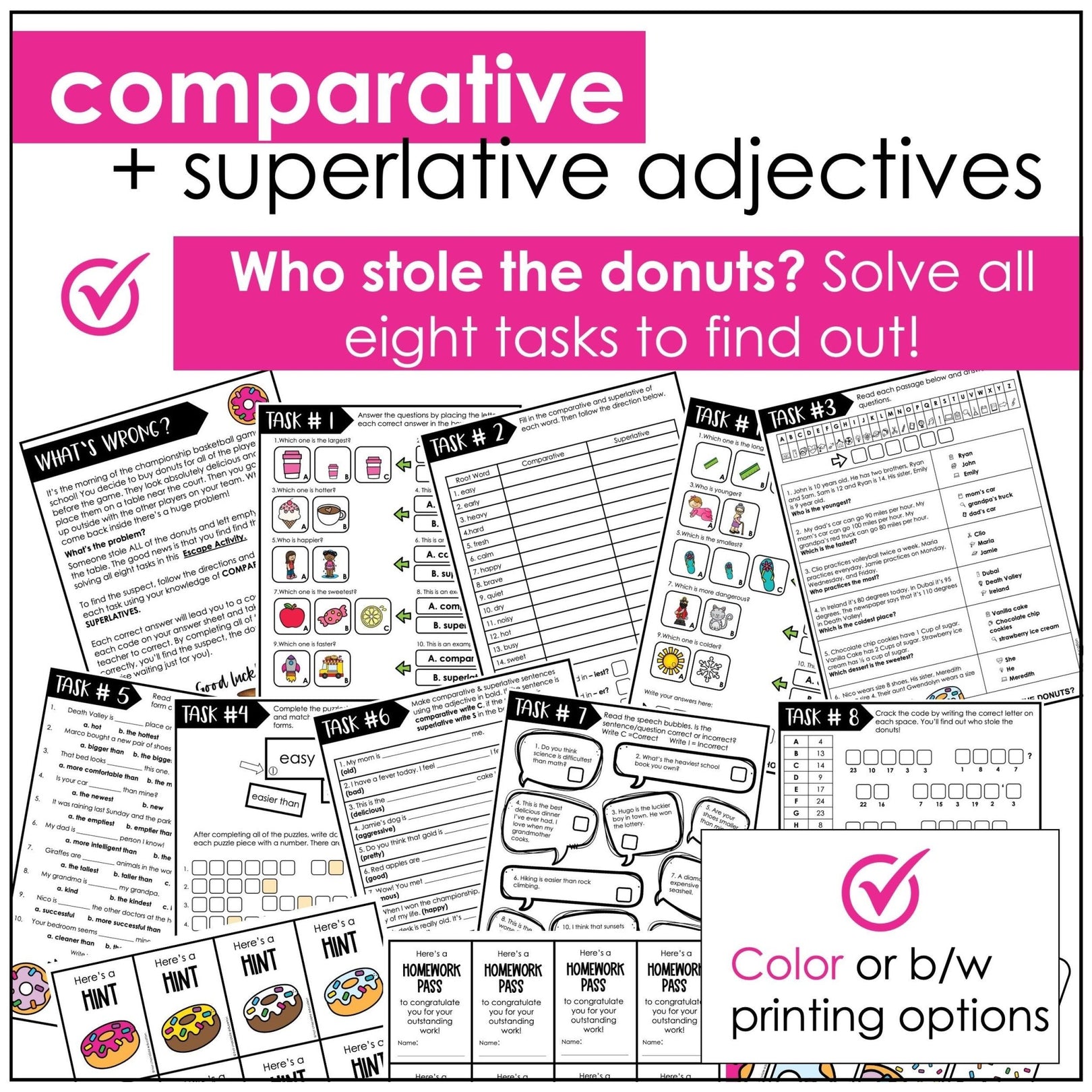 Comparative & Superlative Grammar Activity: Escape Room