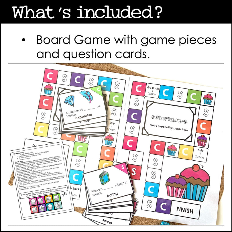 Adjectives : Comparative & Superlative Sentence Board Game