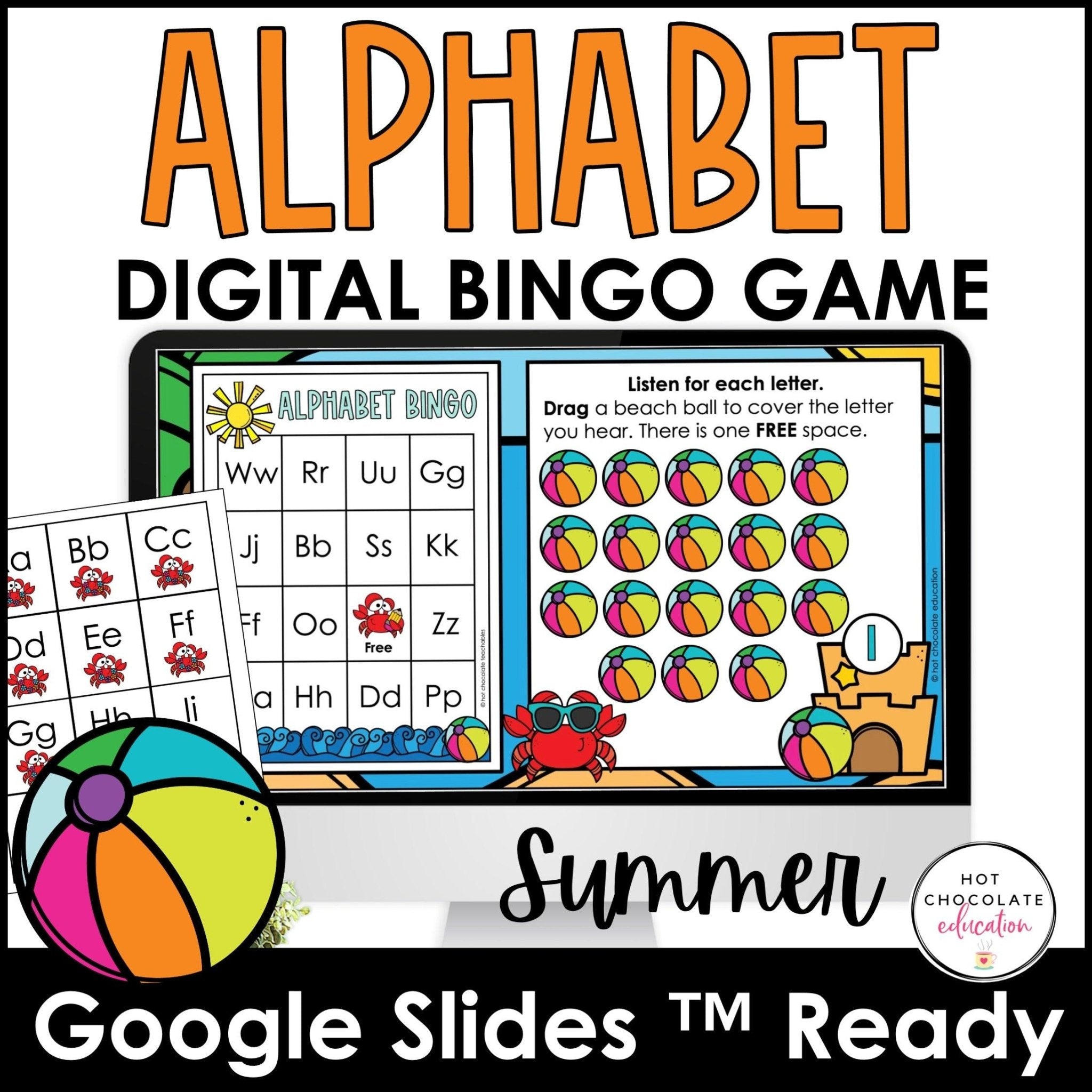 Alphabet Bingo Bundle : Summer Theme Game Board Pack – Hot Chocolate ...