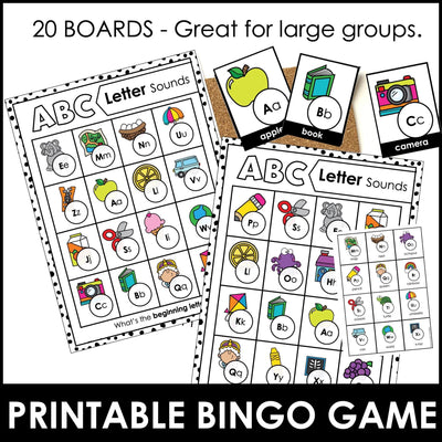 Letter Bingo Game - Alphabet Initial Sound Recognition – Hot Chocolate ...