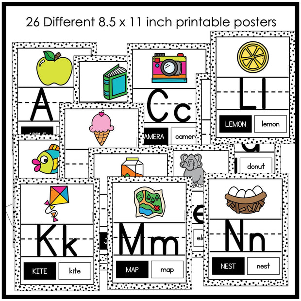 Alphabet Initial Posters for Preschool & Kindergarten