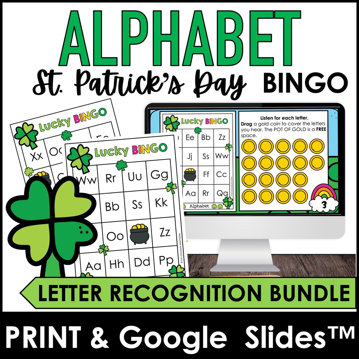 Alphabet Letter Fluency Bingo Game | St. Patrick's Day – Hot Chocolate ...