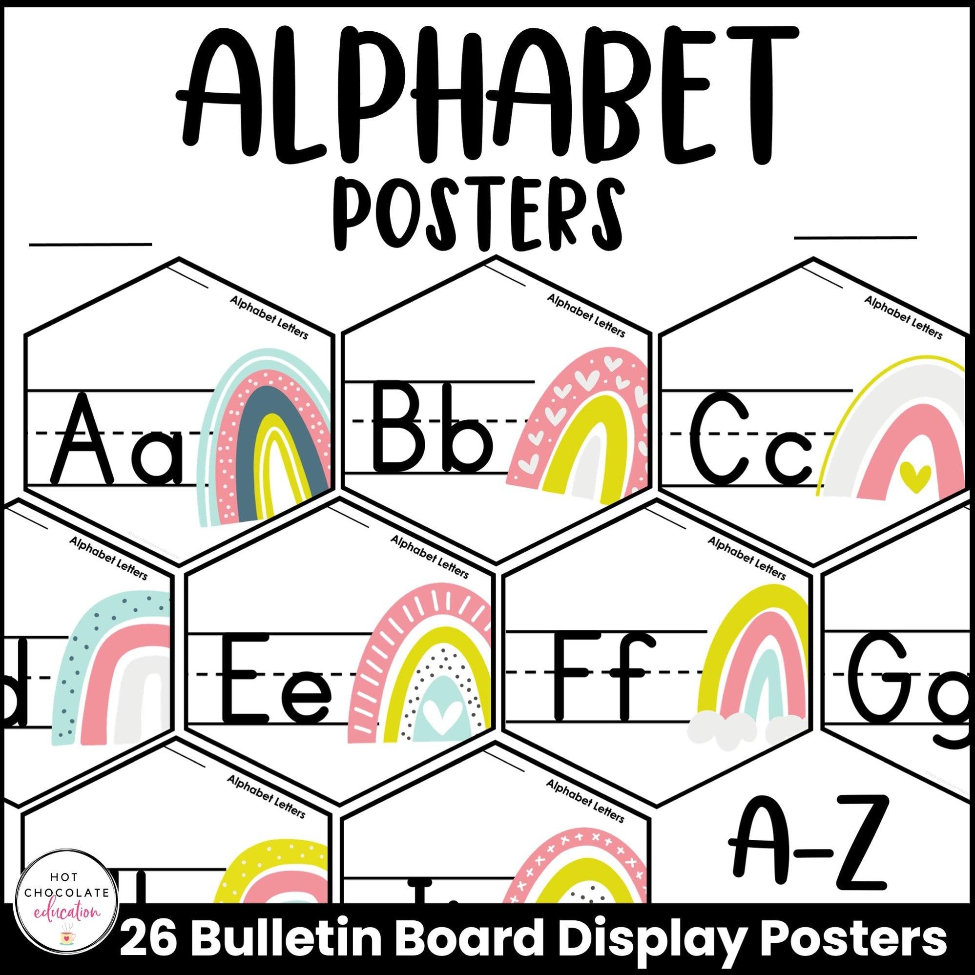 Alphabet Letter Posters - Uppercase + Lowercase – Hot Chocolate Teachables