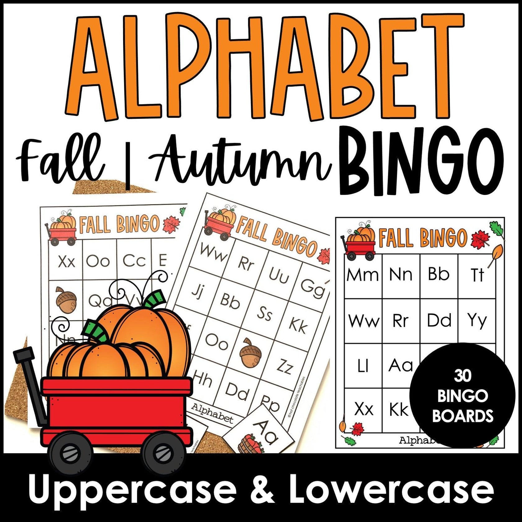 Fall Bingo: Alphabet Letters - Digital & Print Game Boards – Hot ...