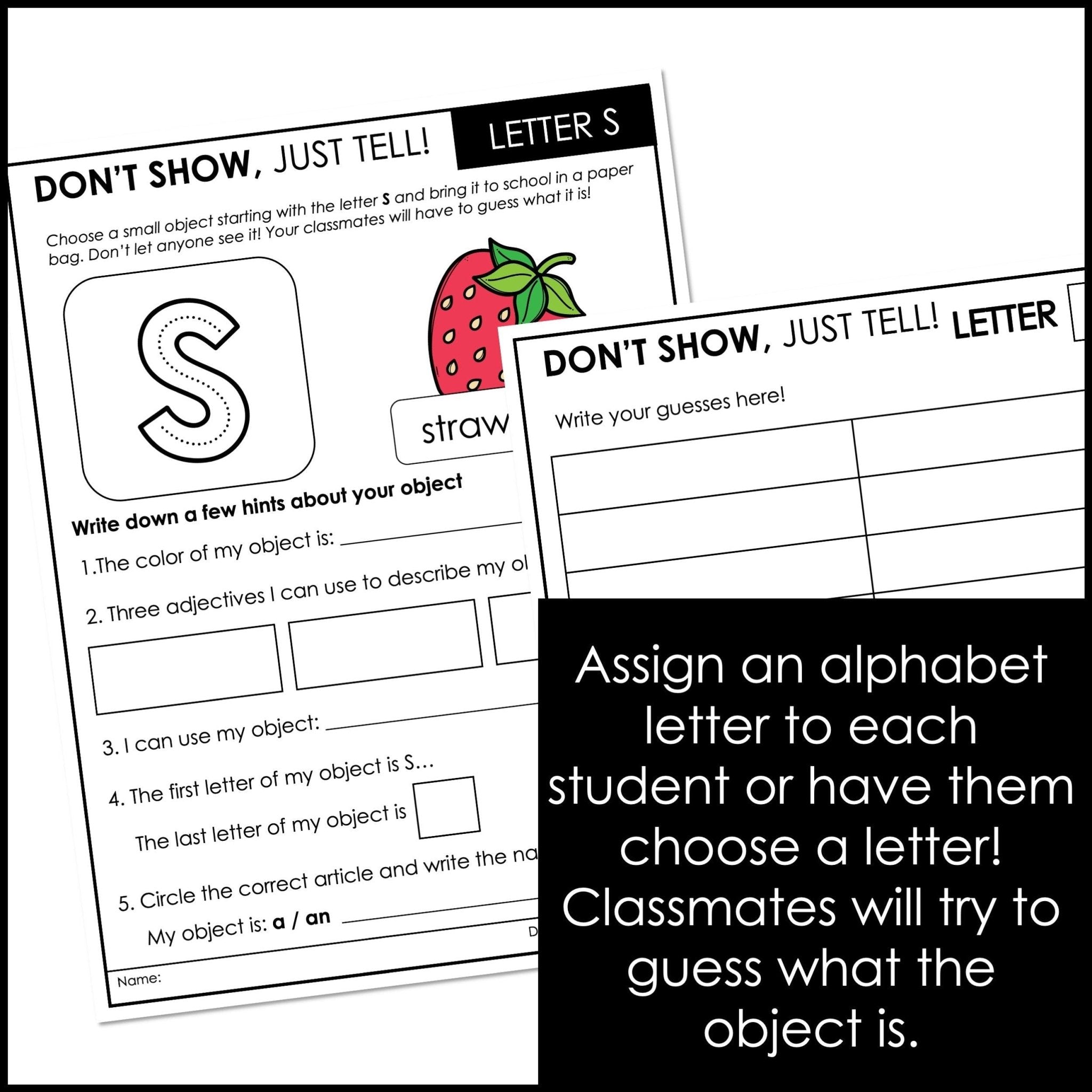 Alphabet Show and Tell | Mystery Object Speaking & Listening – Hot ...