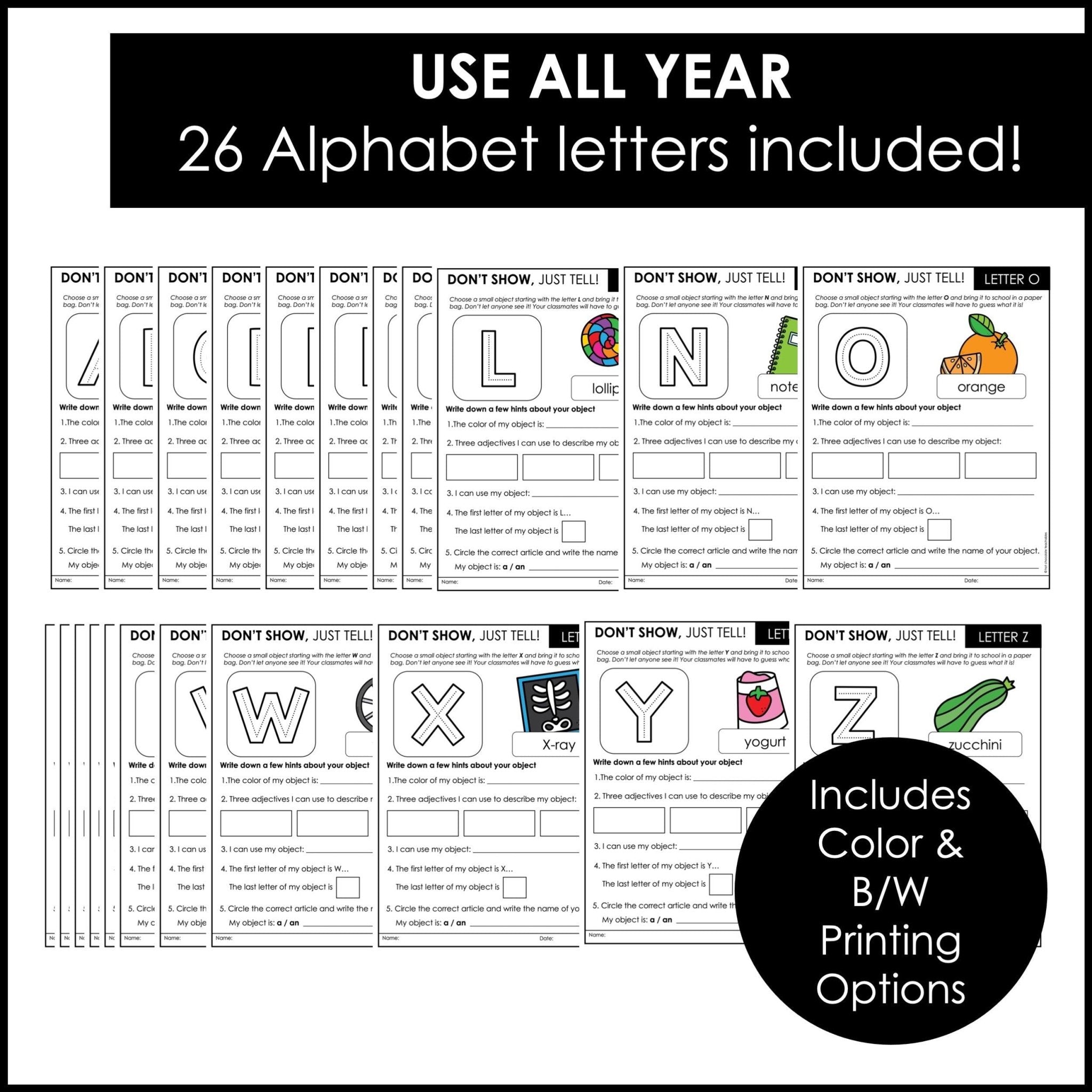 Alphabet Show and Tell | Mystery Object Speaking & Listening – Hot ...