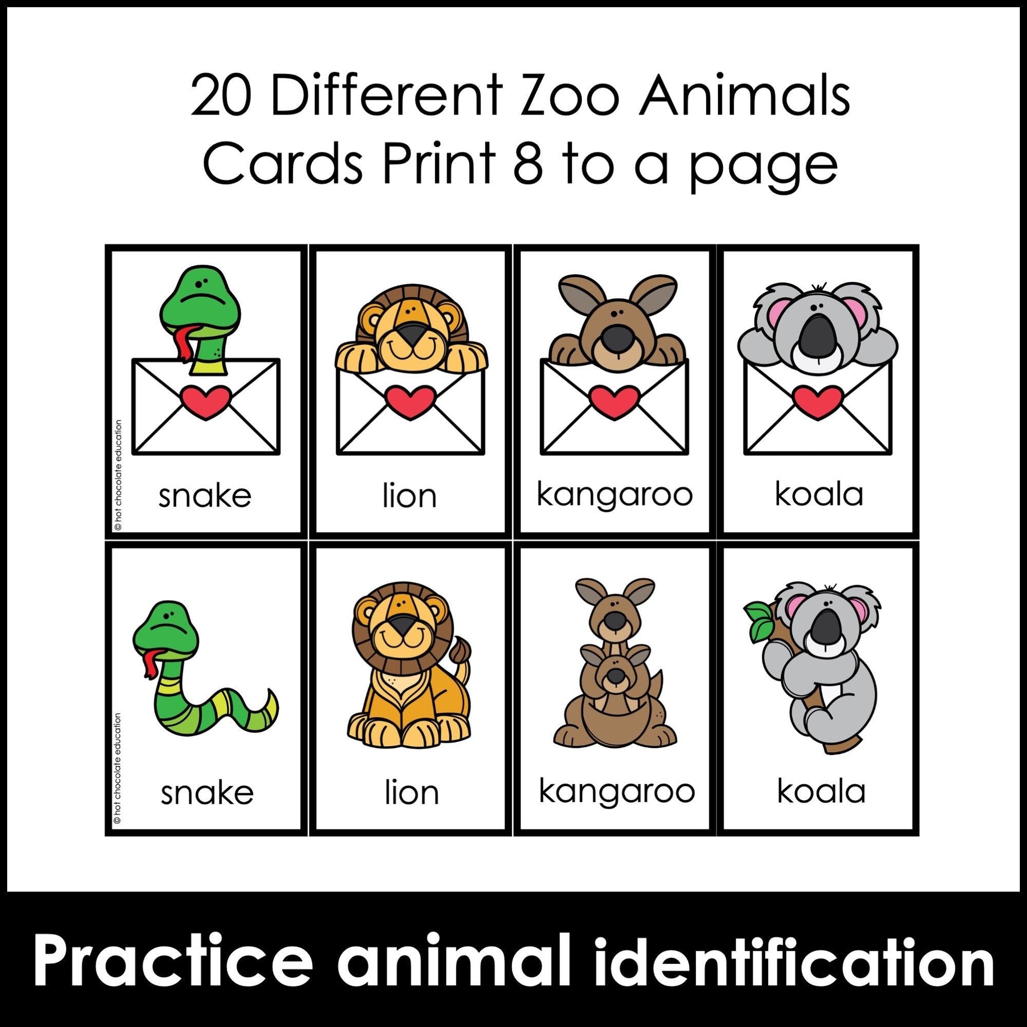 Animals - Memory Game Matching Activity Cards for ELL / ESL – Hot ...