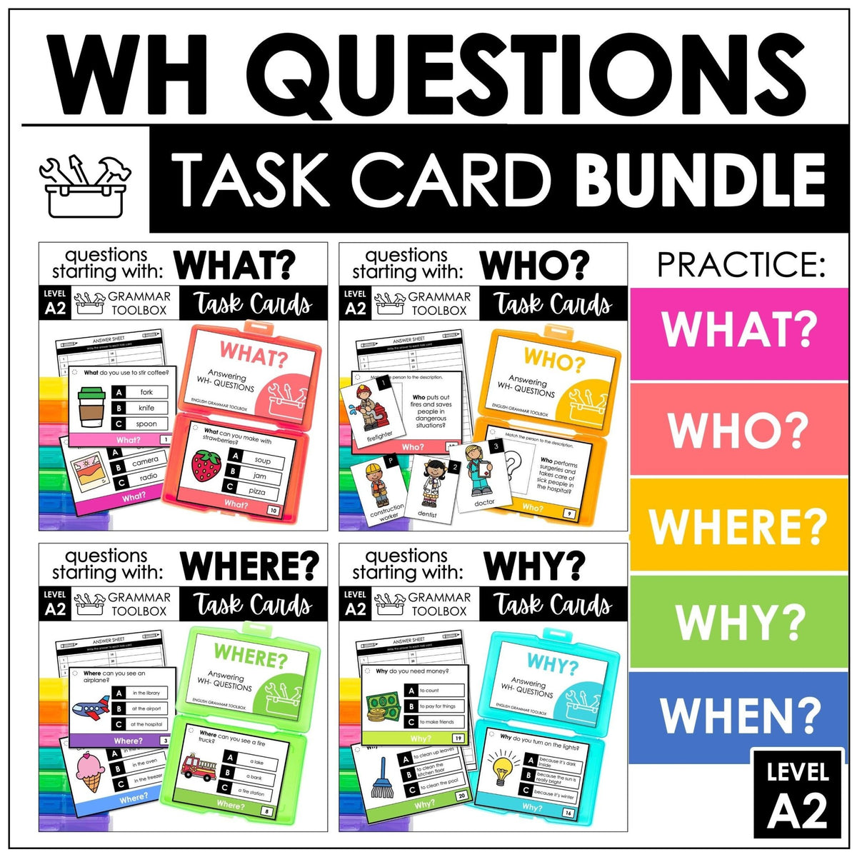 WH Questions Comprehension Bundle | What, When, Who, Why – Hot ...