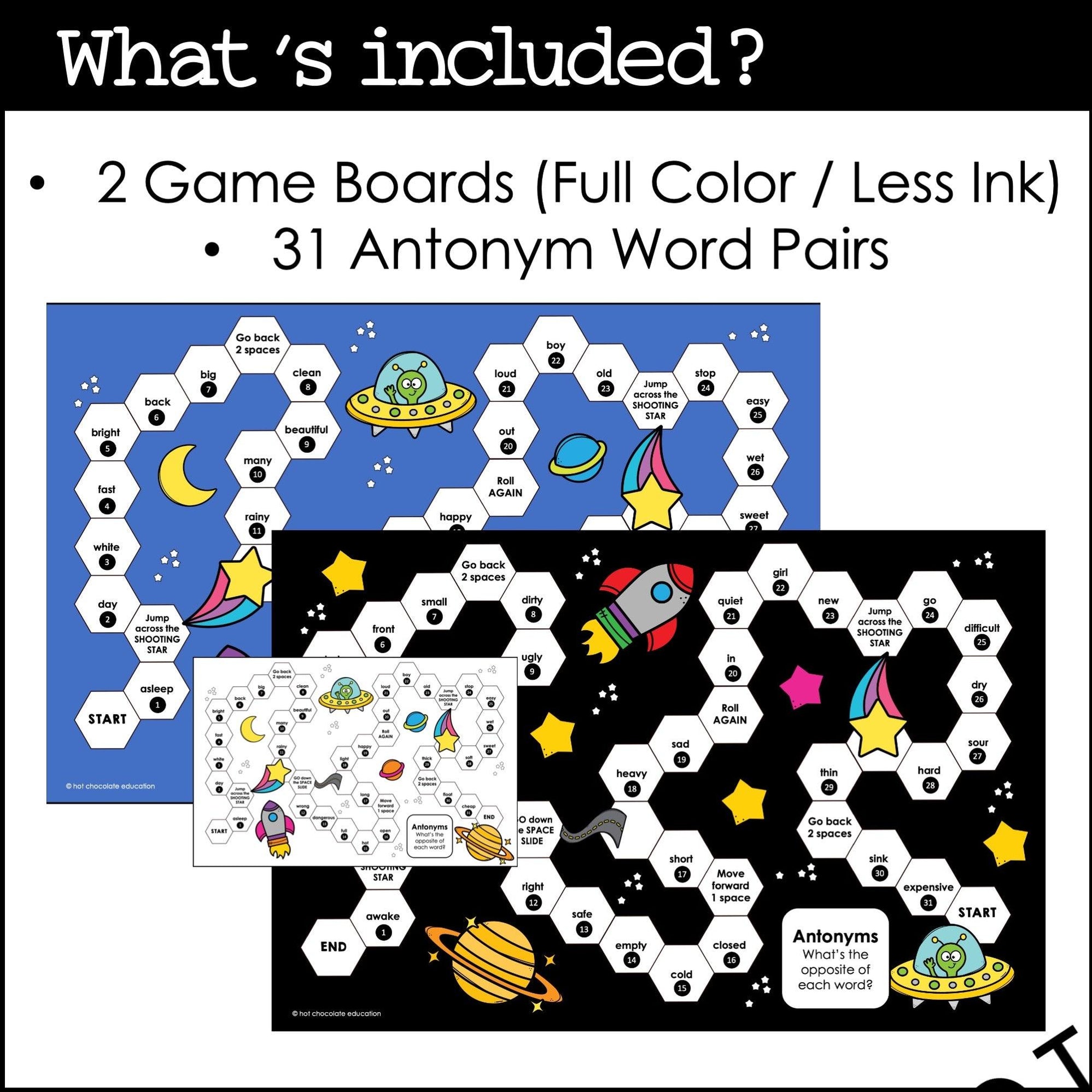 Antonyms : Opposite Words Board Game - Vocabulary Building – Hot ...