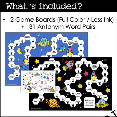 Antonyms : Opposite Words Board Game - Vocabulary Building – Hot ...