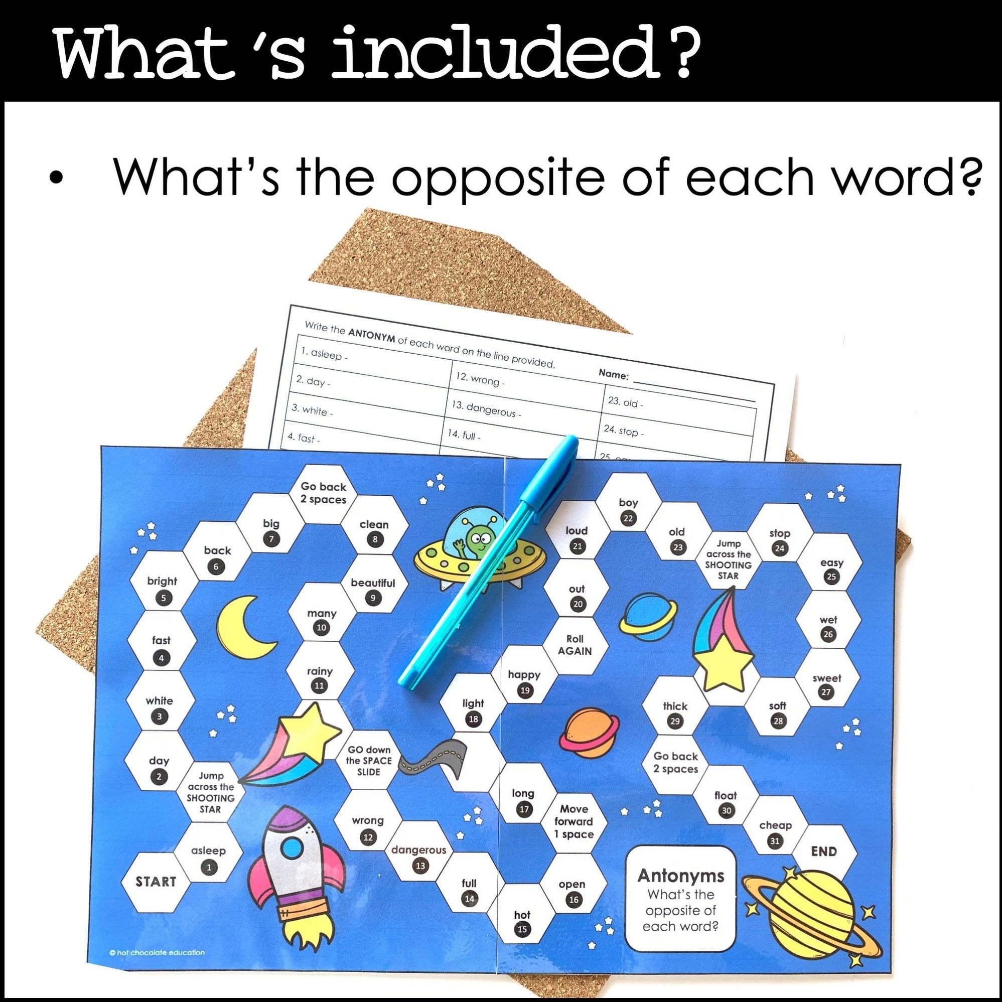 Antonyms : Opposite Words Board Game - Vocabulary Building – Hot ...