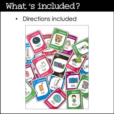 Antonyms | Opposites : Vocabulary Building Card Game – Hot Chocolate ...