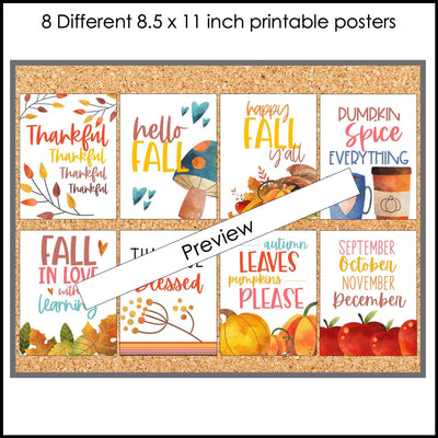 Autumn Posters | Fall Classroom Decor - Printable Quotes – Hot ...