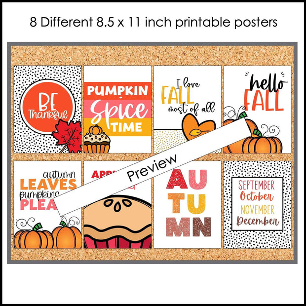Autumn Posters | Fun Fall Decor - Printable Bulletin Board