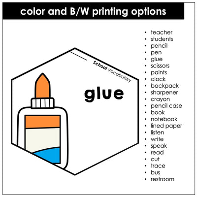 ESL Classroom Posters | Back to School Vocabulary – Hot Chocolate ...