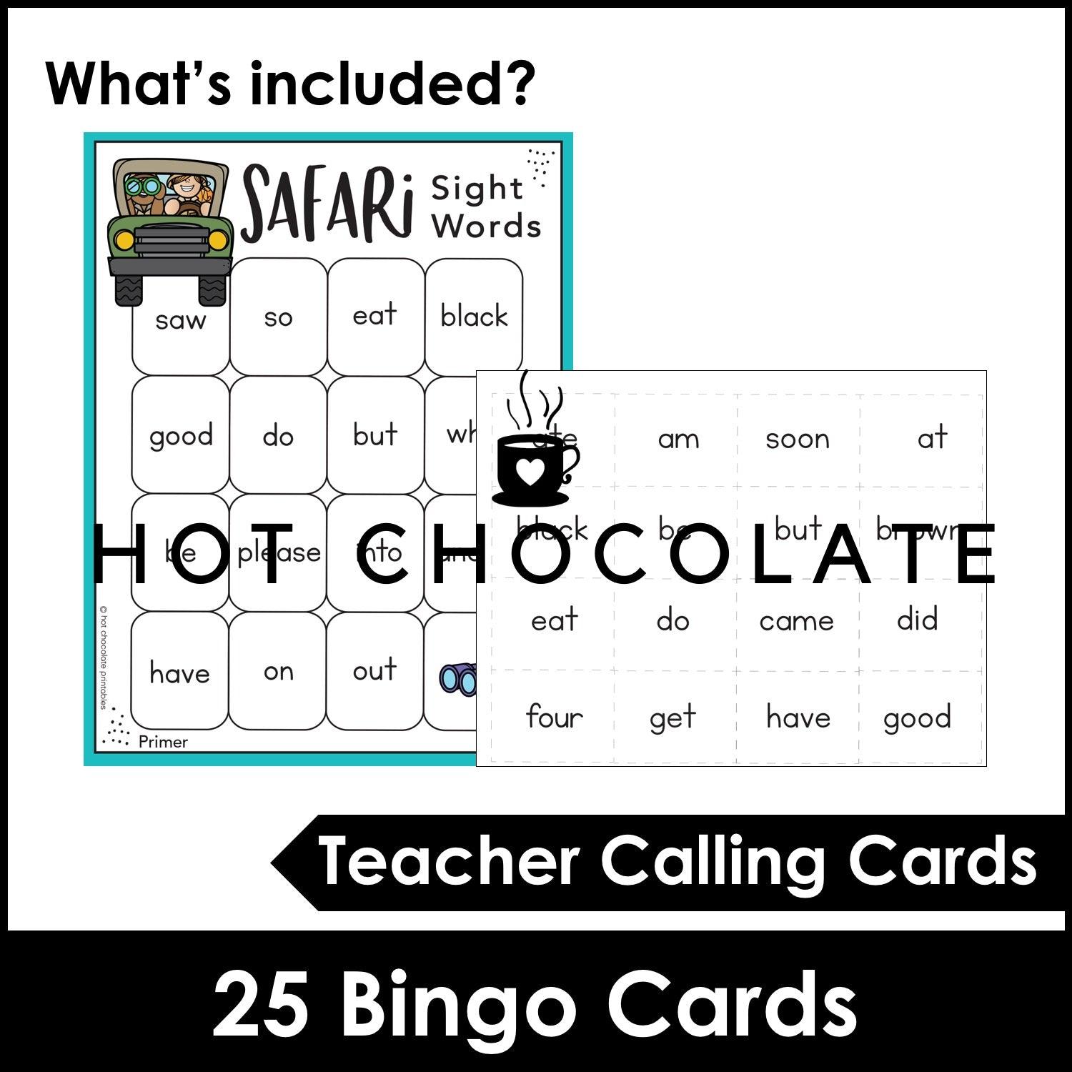 Beginning Sight Word Bingo Game | Kindergarten & 1st Grade – Hot ...