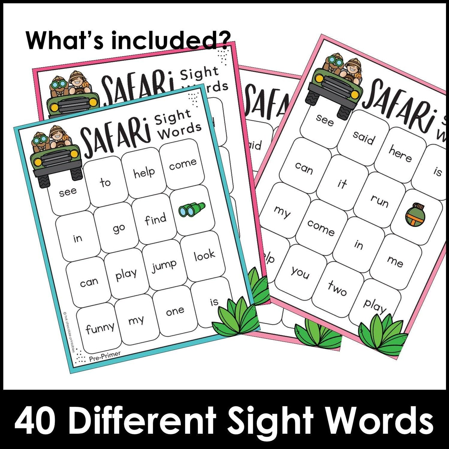 Beginning Sight Words Bingo Game | Pre-Primer Word – Hot Chocolate ...