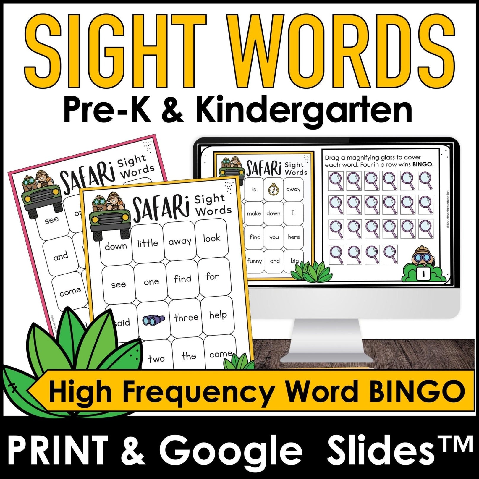 Beginning Sight Words Bingo Game | Pre-Primer Word