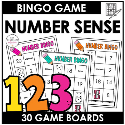 Bingo Game Number Recognition 1-20 – Hot Chocolate Teachables