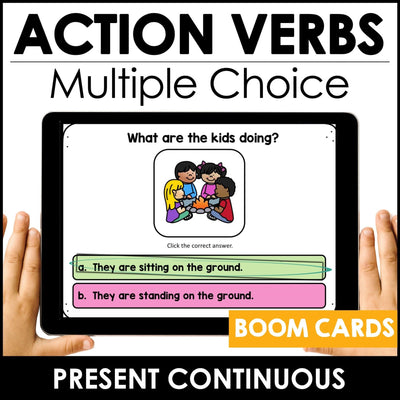 Choose the VERB: Present Continuous Boom Cards – Hot Chocolate Teachables