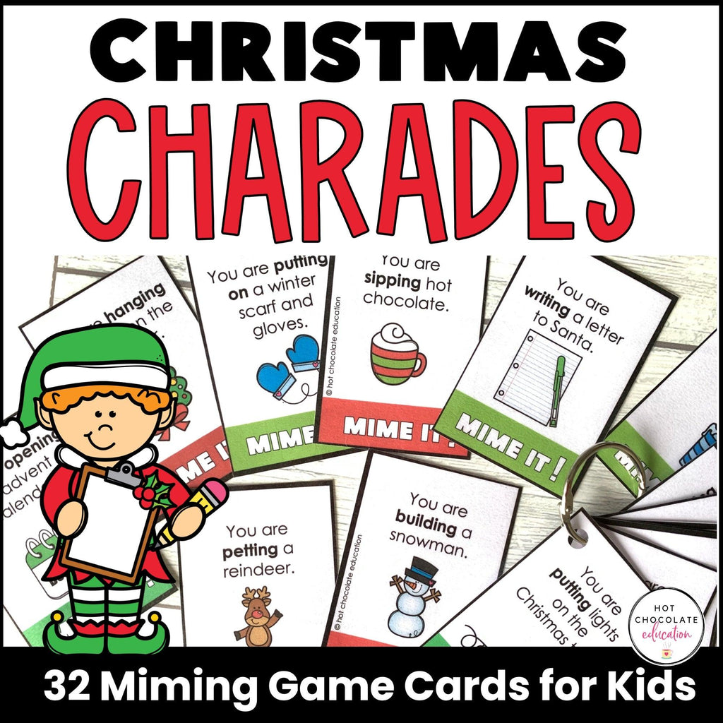 Christmas Action Verb Charades - Present Continuous Miming – Hot ...
