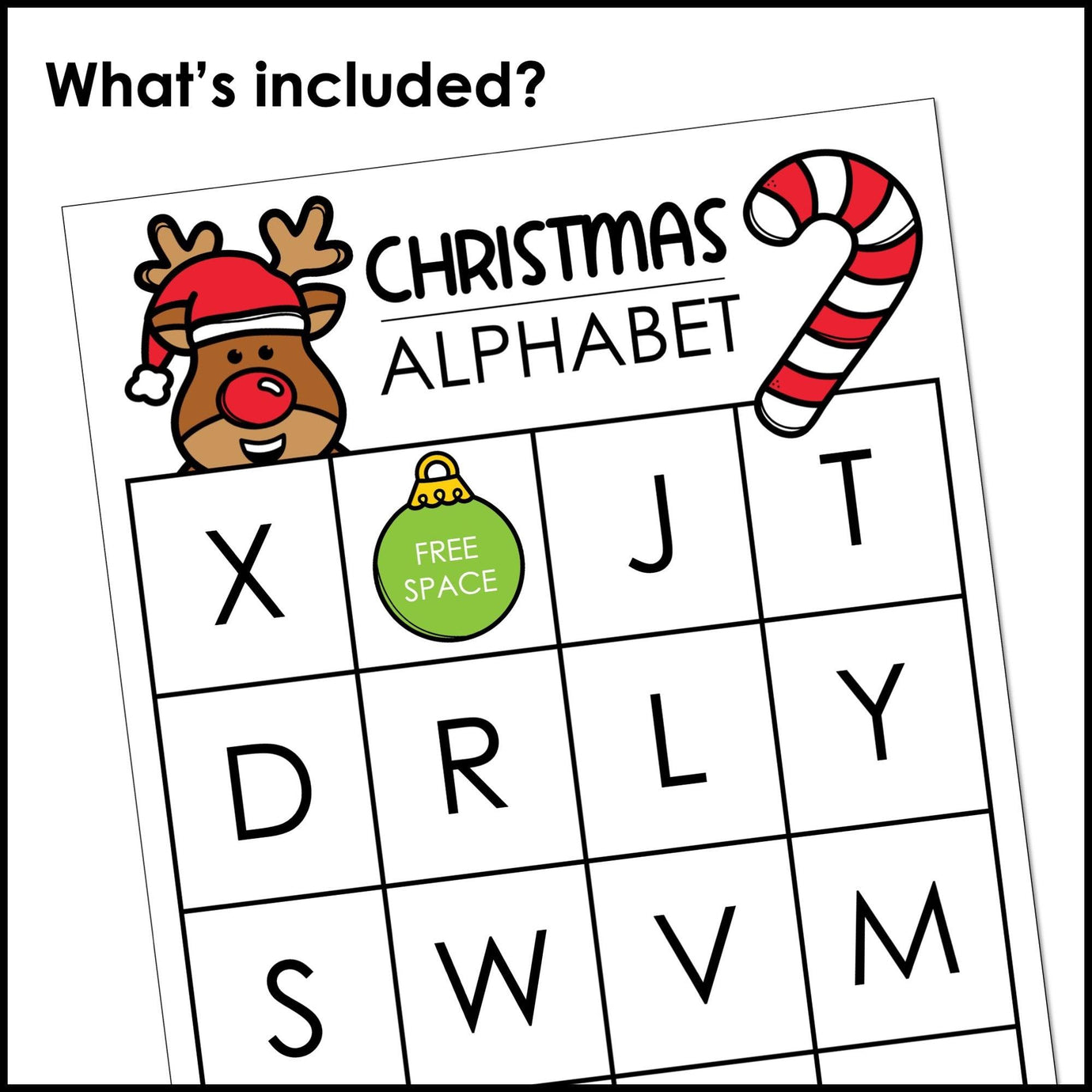 Christmas Alphabet Uppercase BINGO - A to Z Recognition