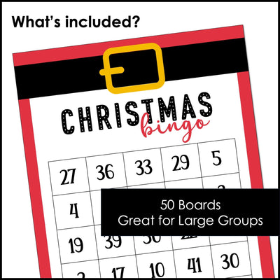 Fun Christmas Bingo Game Numbers 1 through 50! – Hot Chocolate Teachables